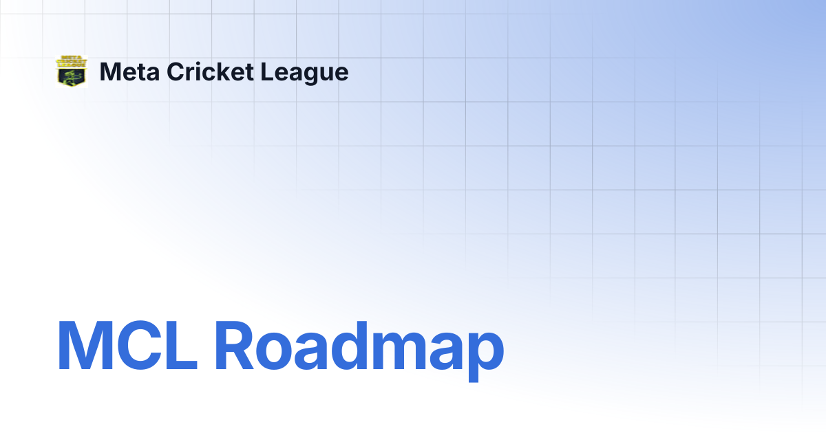 MCL Roadmap | Meta Cricket League